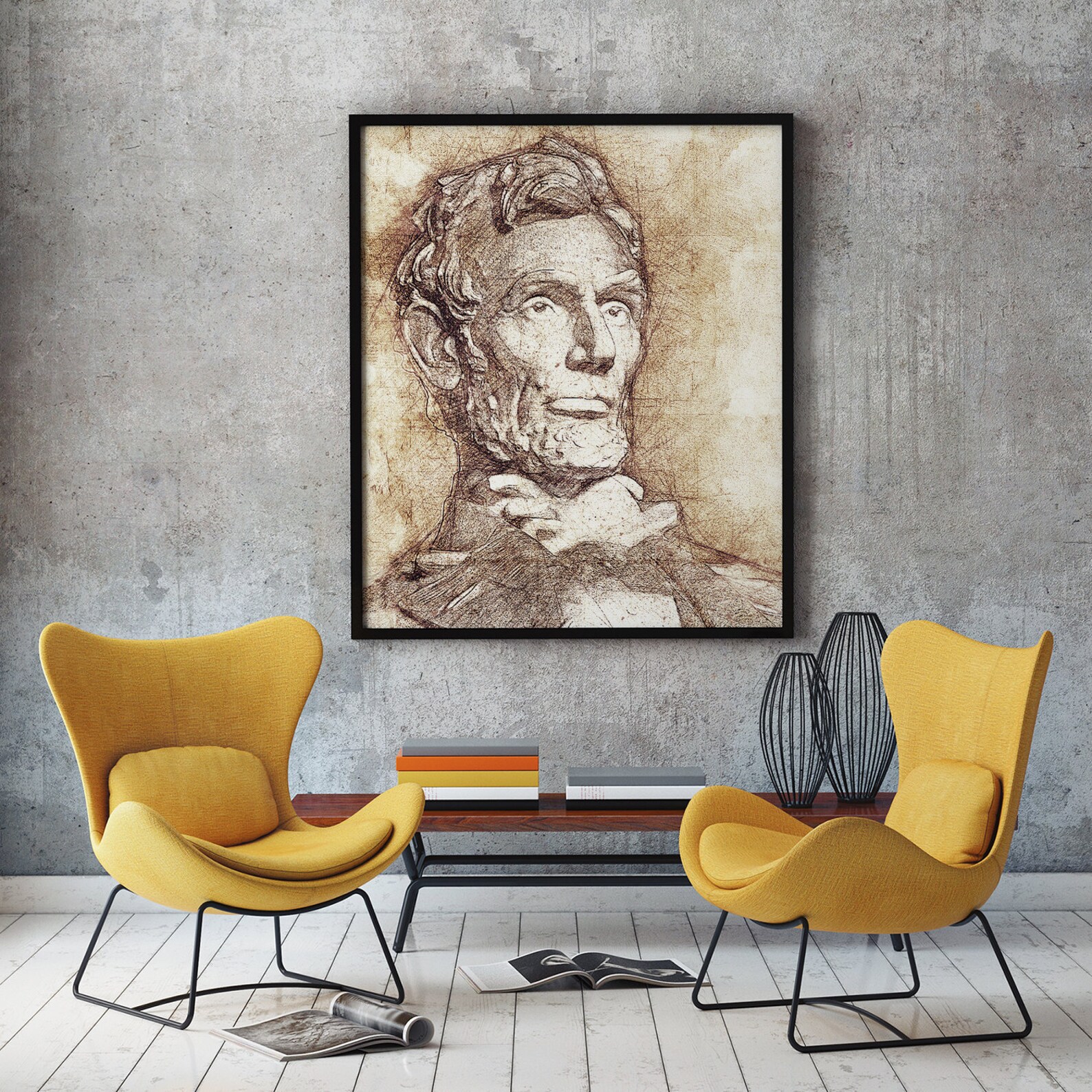 Abraham Lincoln Printable Poster, Art Print, Vintage Art, Sepia Art ...