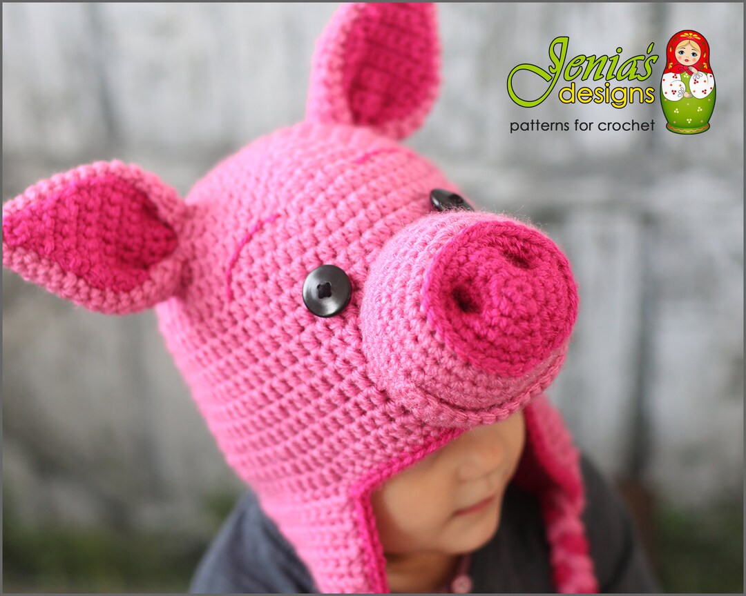 CROCHET PATTERN - Pig Animal Hat - Piglet Hat for Baby, Infant, Toddler ...