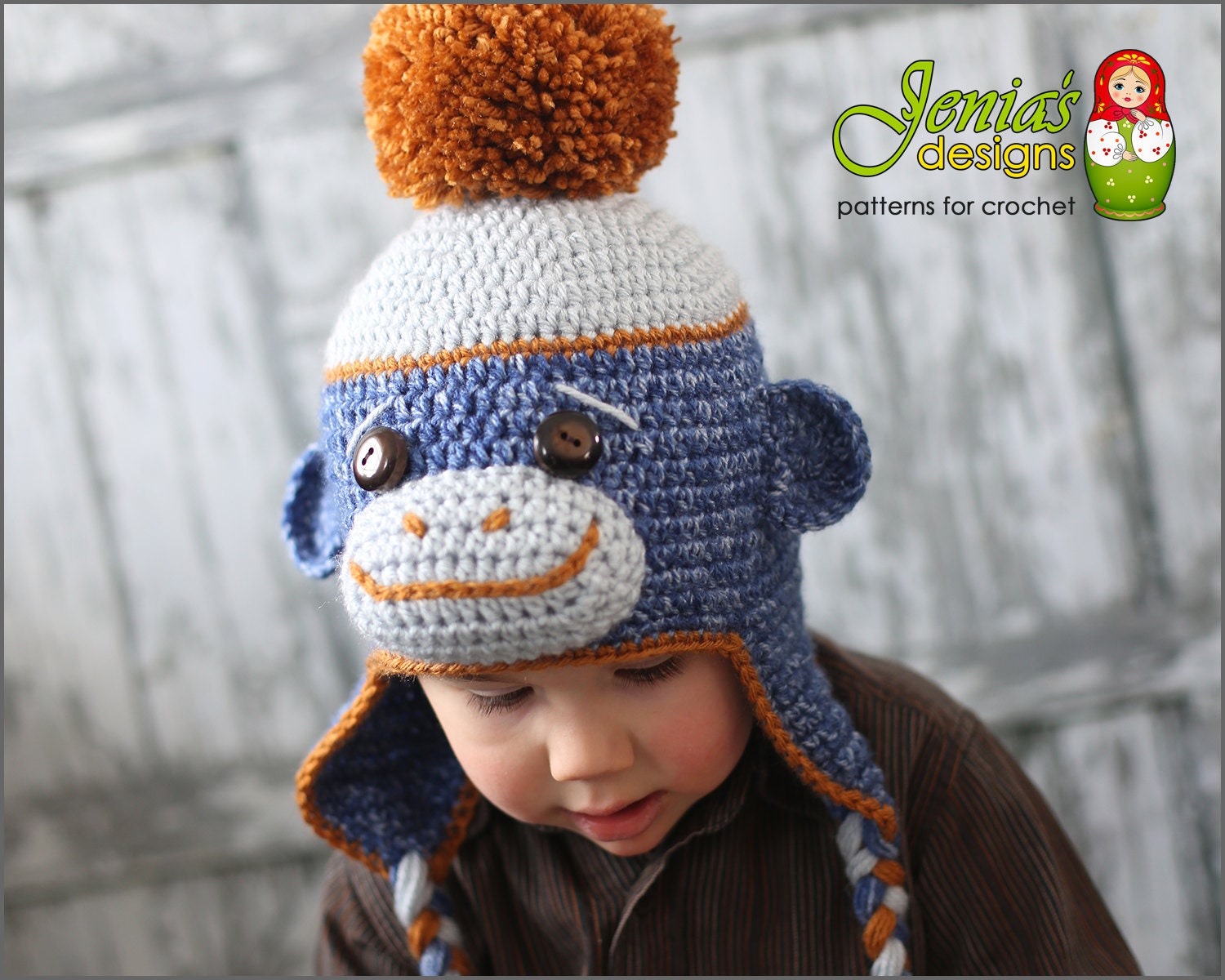CROCHET PATTERN Sock Monkey Hat for Baby Toddler Child - Etsy