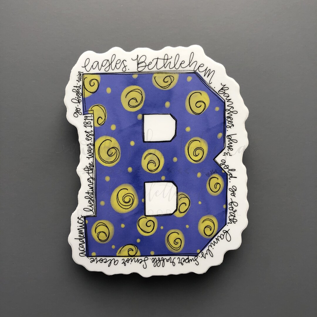 Bethlehem High School 'B' Sticker - Etsy