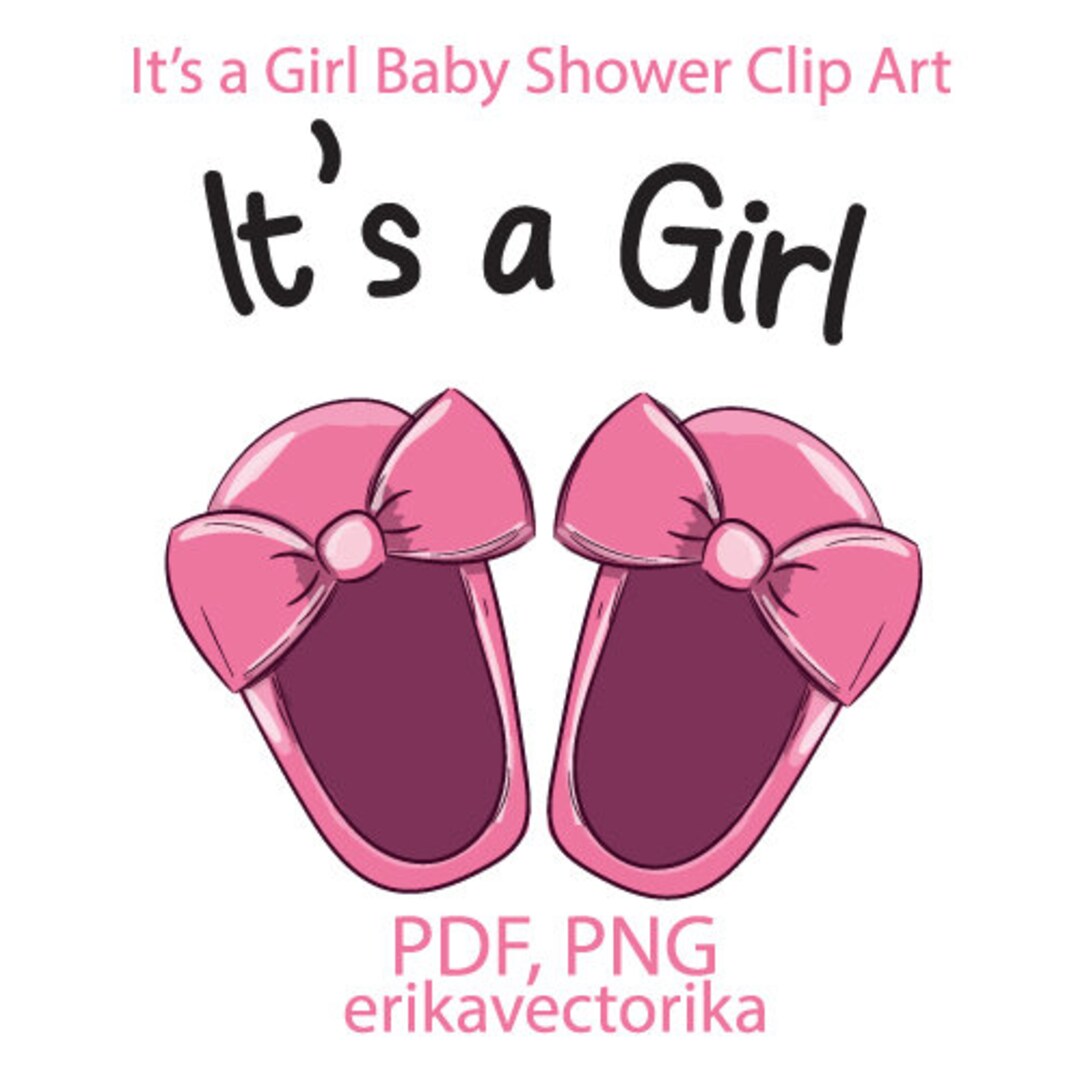 It's a Girl, Baby Girl Clip Art, Cute, Nursery,png, PDF, Baby Shower ...