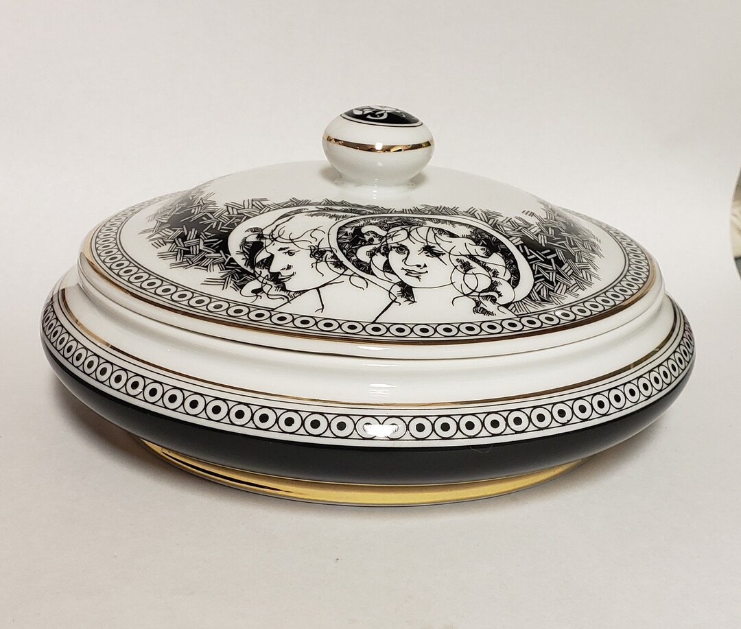 Hollohaza Holland Ceramic Covered Trinket Dish - Etsy