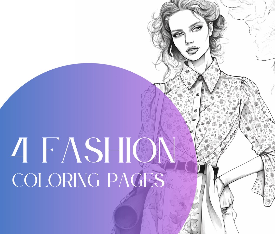 Fashion Coloring Pages, Adult Printable Coloring Book, Fashion ...