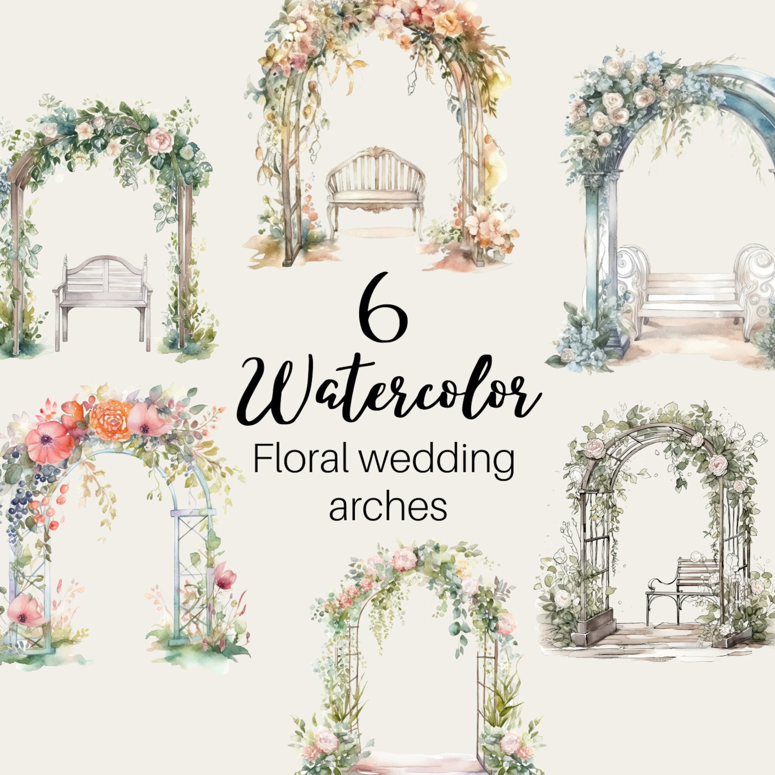 Wedding Arch Clipart Png Just Married Clip Art Flower Wedding - Etsy