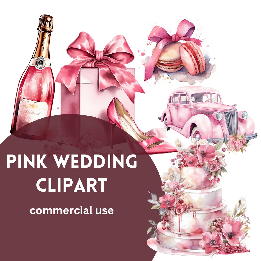 Wedding Clipart Pink Png Marriage Clipart Bundle Wedding Planner ...