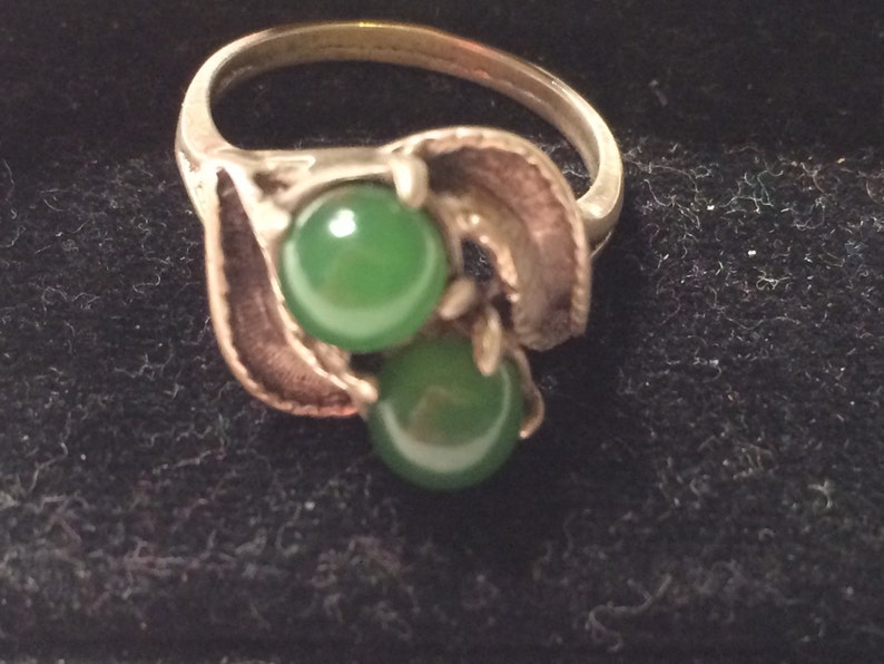 Anillo de jade joya Vintage 925 plata esterlina - Etsy España