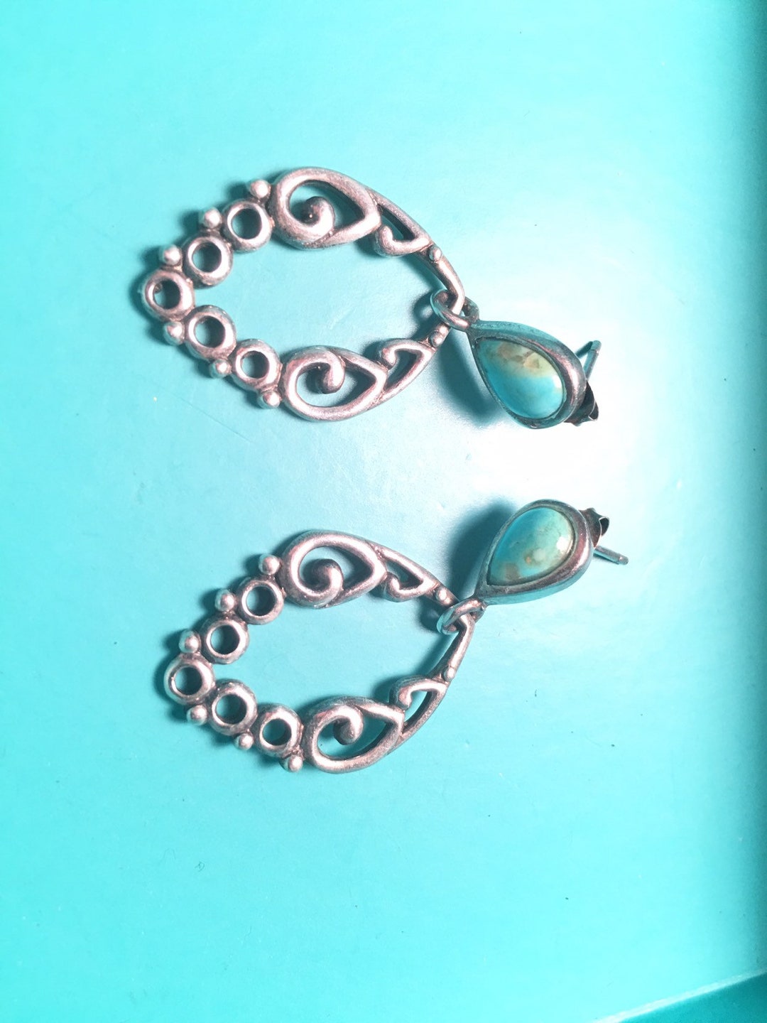 Vintage Barse 925 Sterling Silver Turquoise Earrings - Etsy