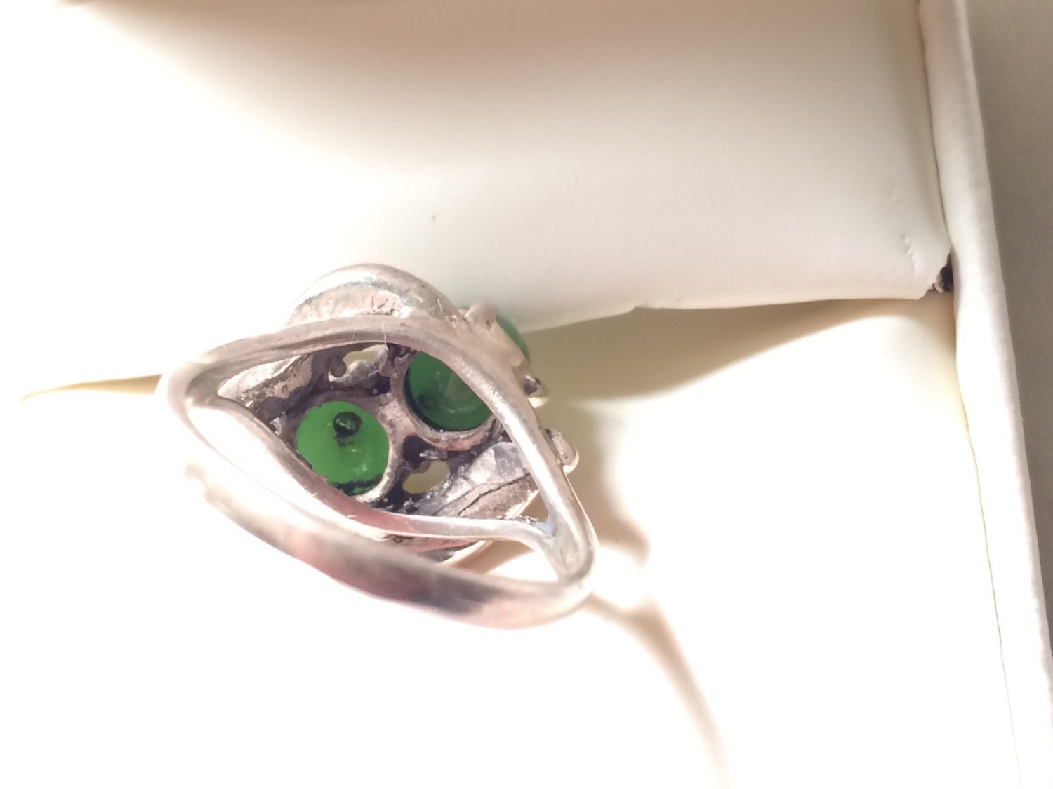 Anillo de jade joya Vintage 925 plata esterlina - Etsy España