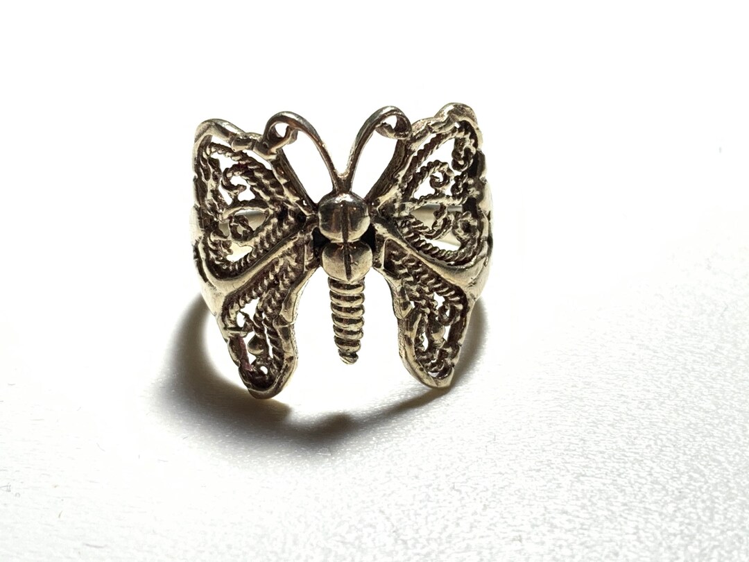 Handcrafted 925 Sterling Butterfly Design Ring Size 8.5 R164 - Etsy