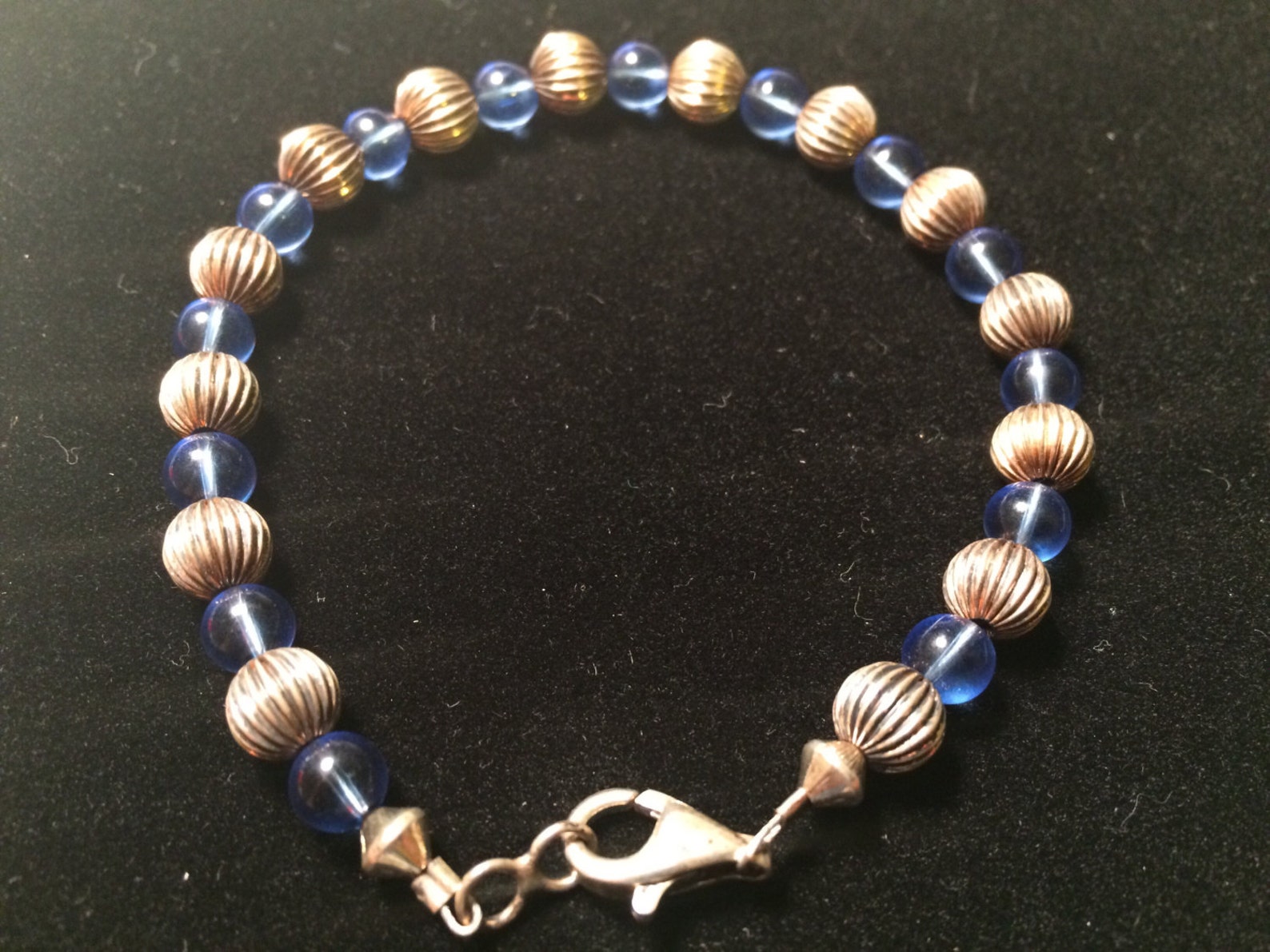 925 Sterling Silver Bean With Gems Bracelet - Etsy