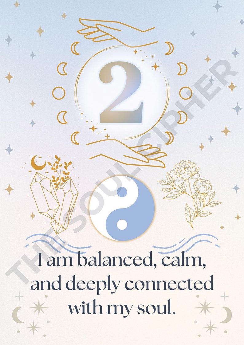 Life Path 2 Bilingual Affirmation Wall Art: Calm & Balance Quote (A3 ...