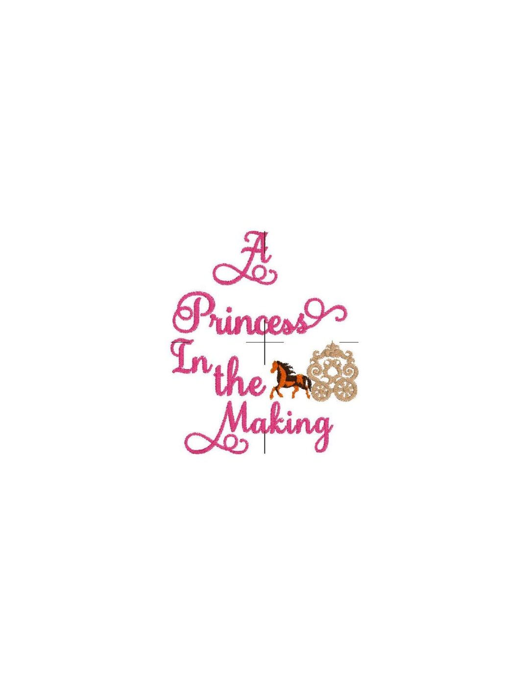A Princess in the Making With Carriage PES Digital Embroidery File - Etsy