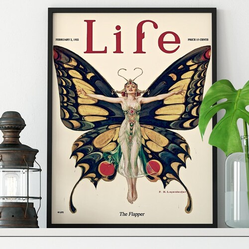 Life Magazine Flapper Print Butterfly Lady Poster - Etsy