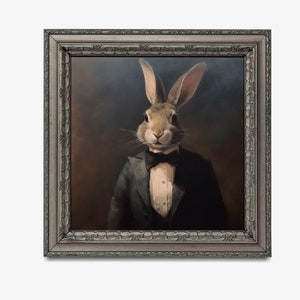 Vintage Rabbit Print - Cute Bunny in Clothes - Renaissance Rabbit ...