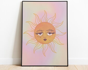 80s Sun Poster - Etsy