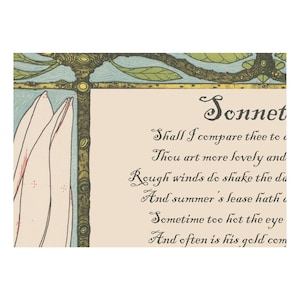 Shakespeare Sonnet 18 Print: Bohemian Floral Poem Art - Etsy