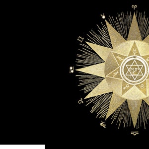 Golden Rising Sign Vintage Illustration Black and Gold Mandala Square ...