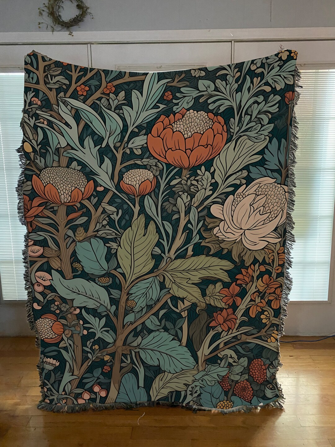 Woven Floral Throw Fleurs Floral Tapestry Woven Flower - Etsy