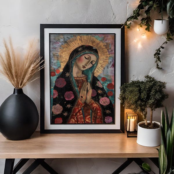 Abstract Virgin Mary - Etsy