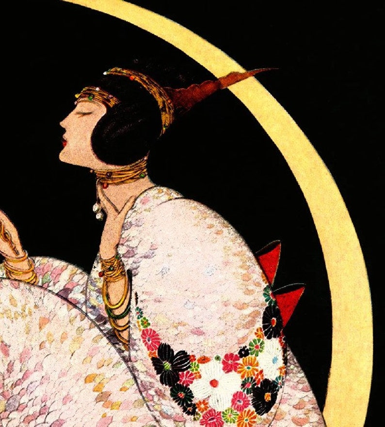 Vogue Magazine Flapper Print Moon Lady Vintage Fashion - Etsy