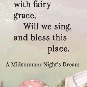 Fairy Print - Midsummer Nights Dream Poem Poster - Nursery Room Print ...