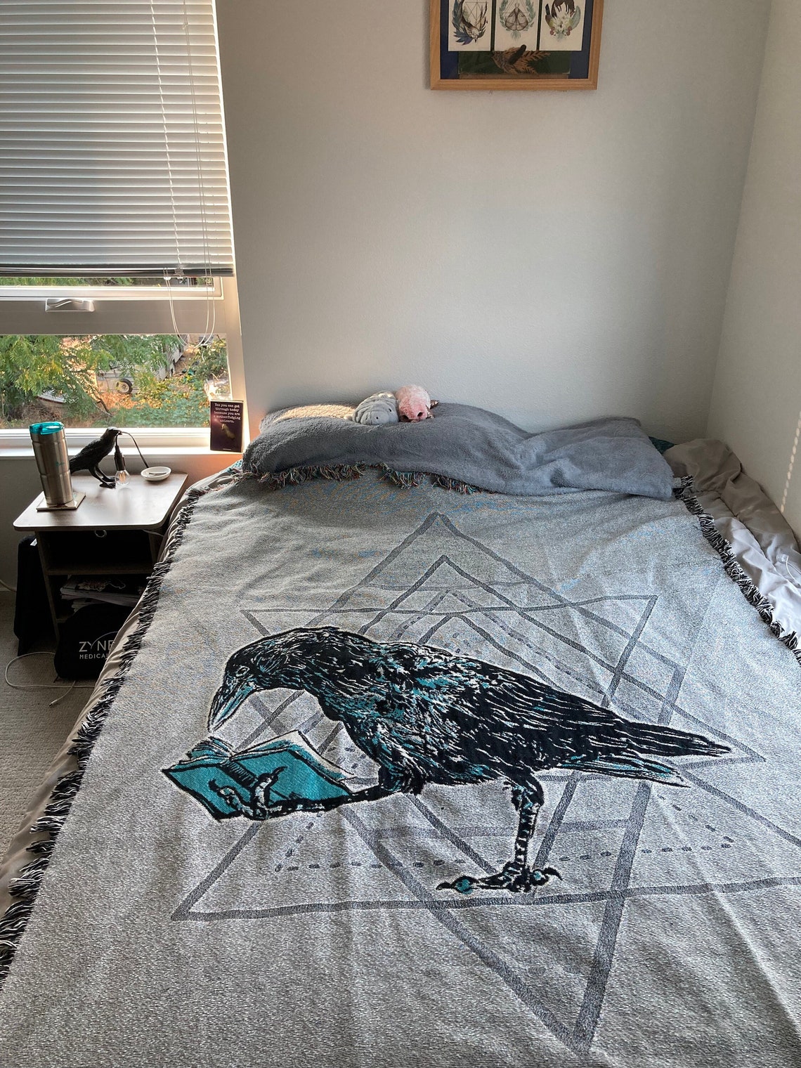 Raven Blanket Alchemy Crow Design Spirit Animal Woven - Etsy