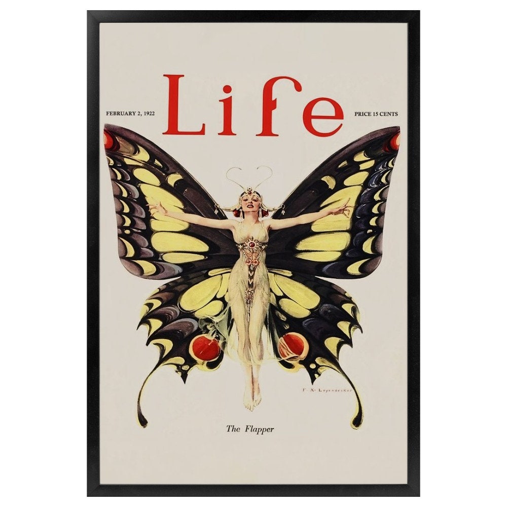 Life Magazine Flapper Print - Butterfly Lady - Poster - Bohemian sold ...