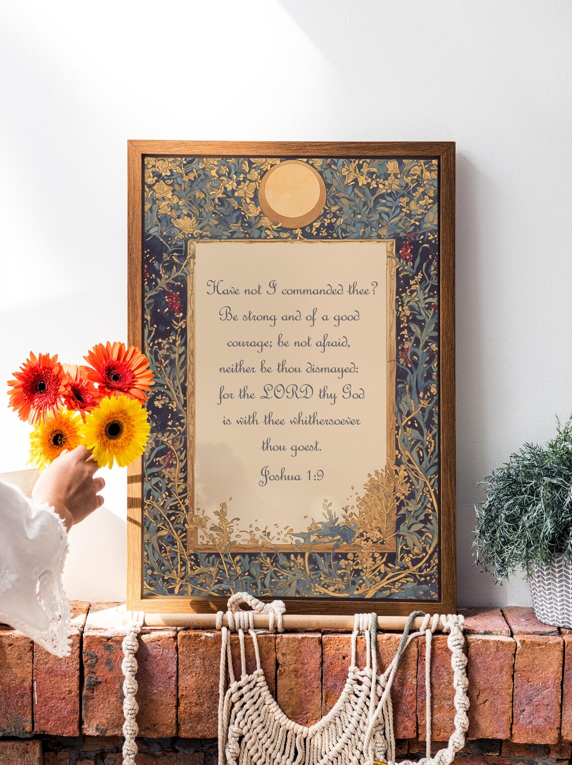 Bible Verse Print - Joshua 1:9 Art - Have I Not Commanded Thee Verse ...