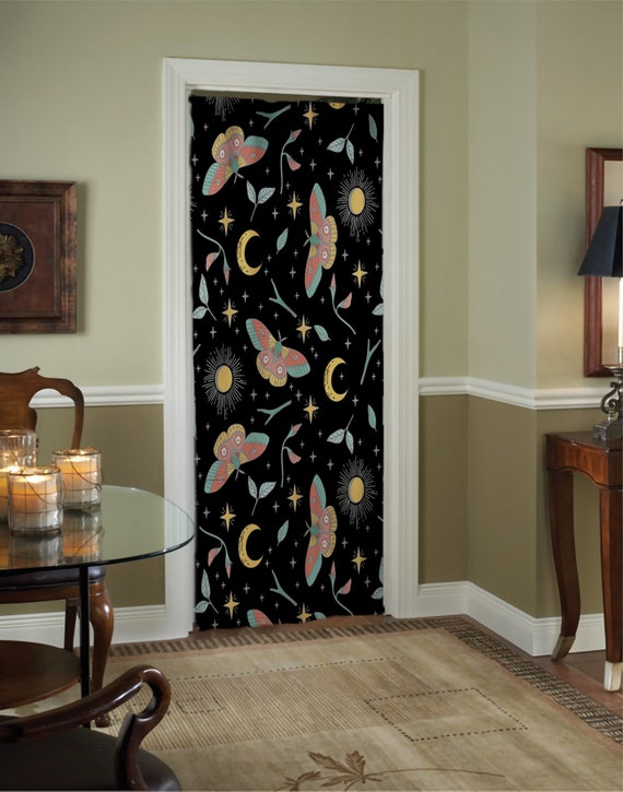 Moon Symbols Curtain Butterflies Esoteric Curtain Moon | Etsy