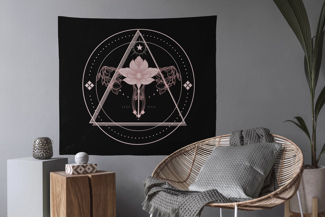 Uterus Mandala Pink Wall Hanging Feminine Art Female Art Moon Stars - Etsy