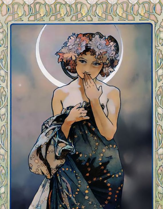 Alphonse Mucha Moon