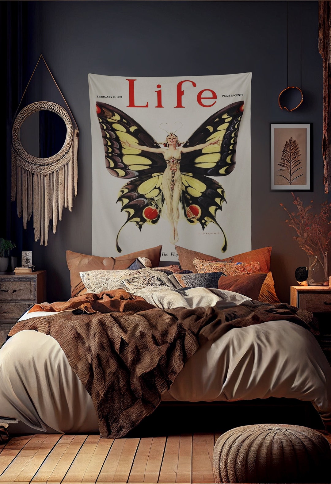 The Flapper - Life Magazine Cover Tapestry - Bohemian Wall Hanging ...