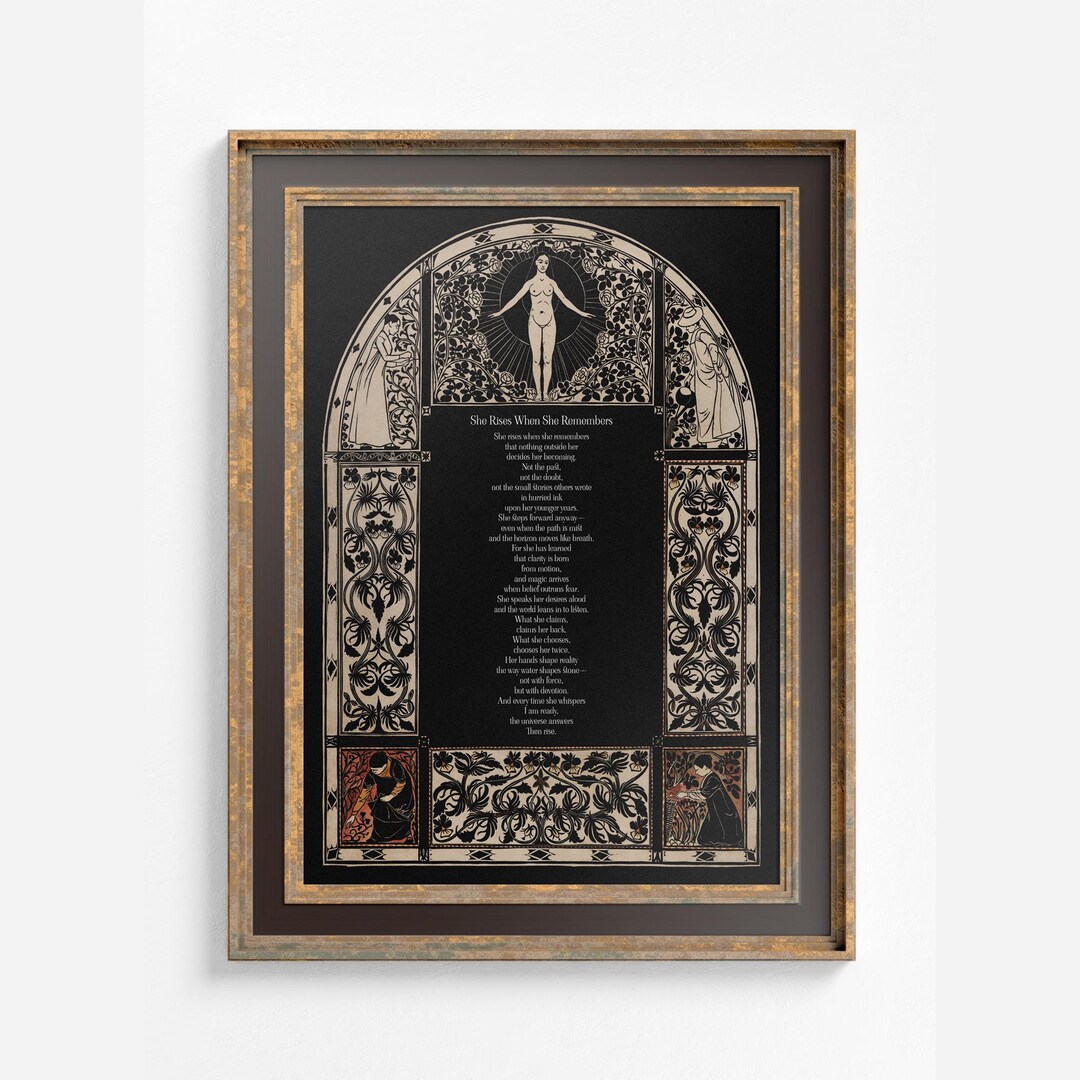 She Rises When She Remembers - Feminine - Manifestation Poem - Bohemian ...