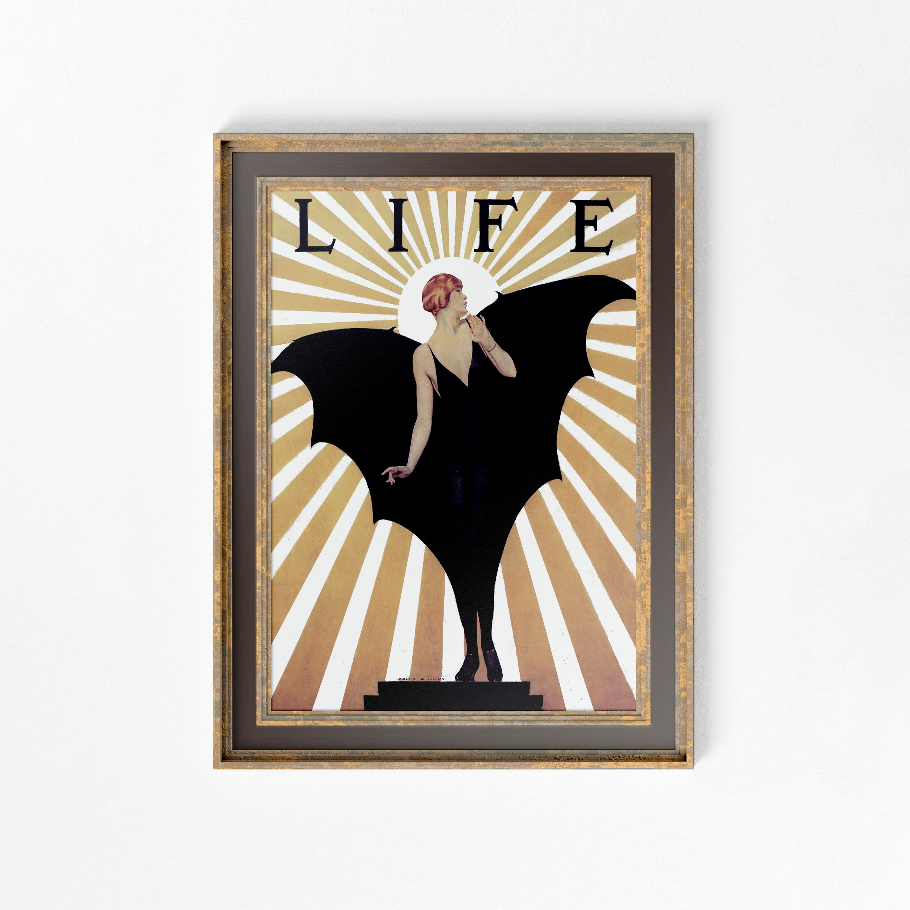 Life Magazine Flapper Print: Vintage Bat Lady Fashion Art - Etsy