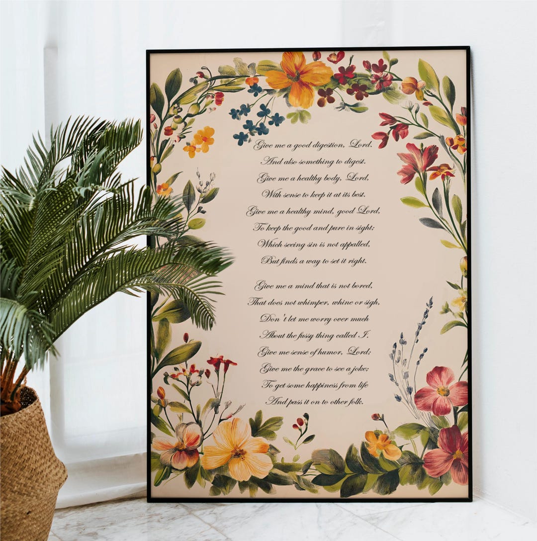 A Prayer Found in Chester Cathedral- Poem Poster - Quote Bohemian Art ...