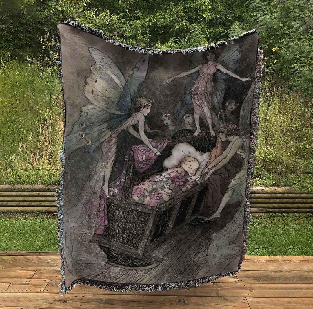 Fairies With Newborn Baby Tapestry Cotton Meditation Yoga - Etsy