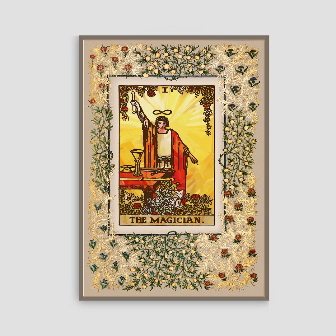 The Magician Print - Vintage Shabby Chic - Tarot Poster - Nouveau Tarot ...