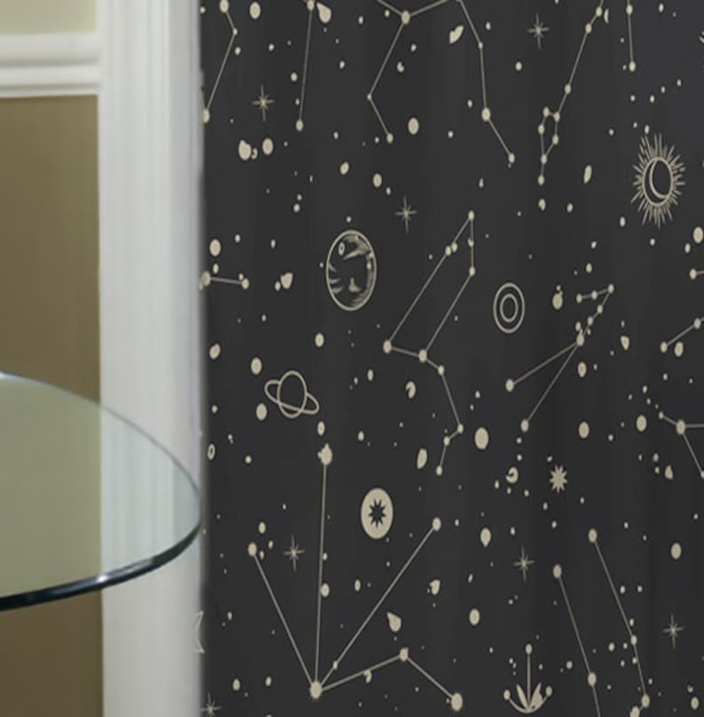 Constellations Curtains - Space Curtain Door Panel - Curtains Moon ...