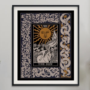 Vintage Sun Tarot Print Sun Tarot Poster Art Deco Tarot Nouveau Tarot ...