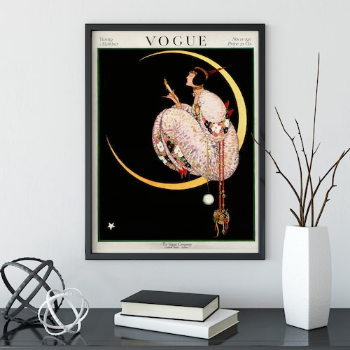 Vogue Magazine Flapper Print Moon Lady Vintage Fashion - Etsy