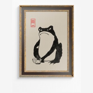 Japanese Frog Art Print - Matsumoto Hoji Illustration - Etsy