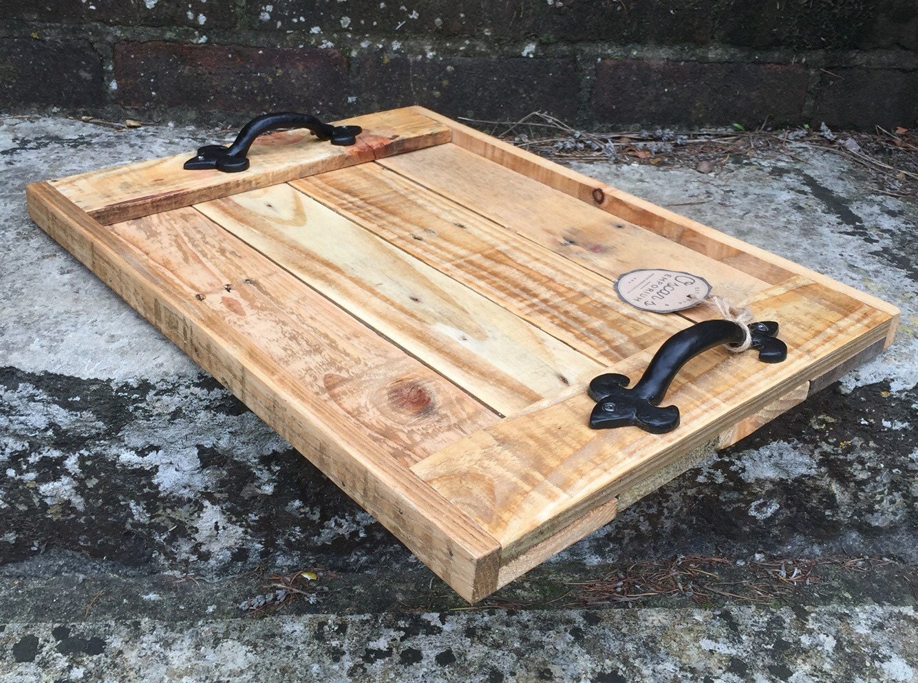 Pallet Wood Tray Reclaimed wooden Tray Rustic Serving Tray | Etsy