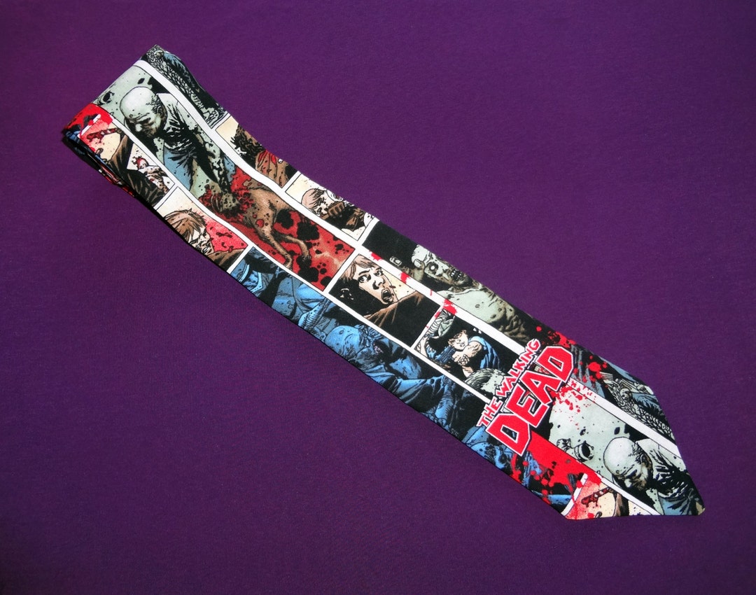 Zombies Print Cotton Fabric Necktie - Etsy