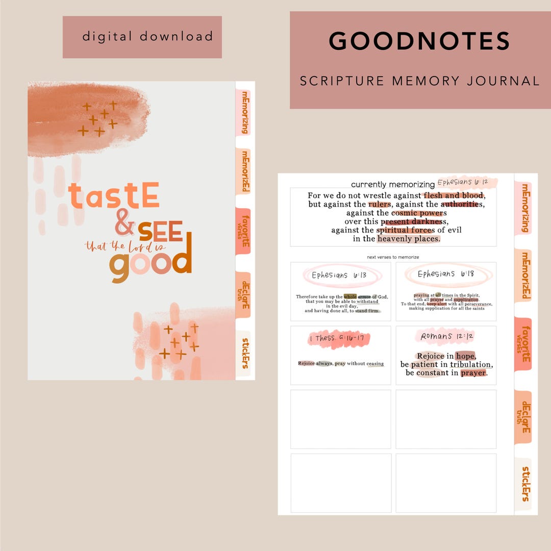 Goodnotes // Digital Scripture Memory Journal - Etsy