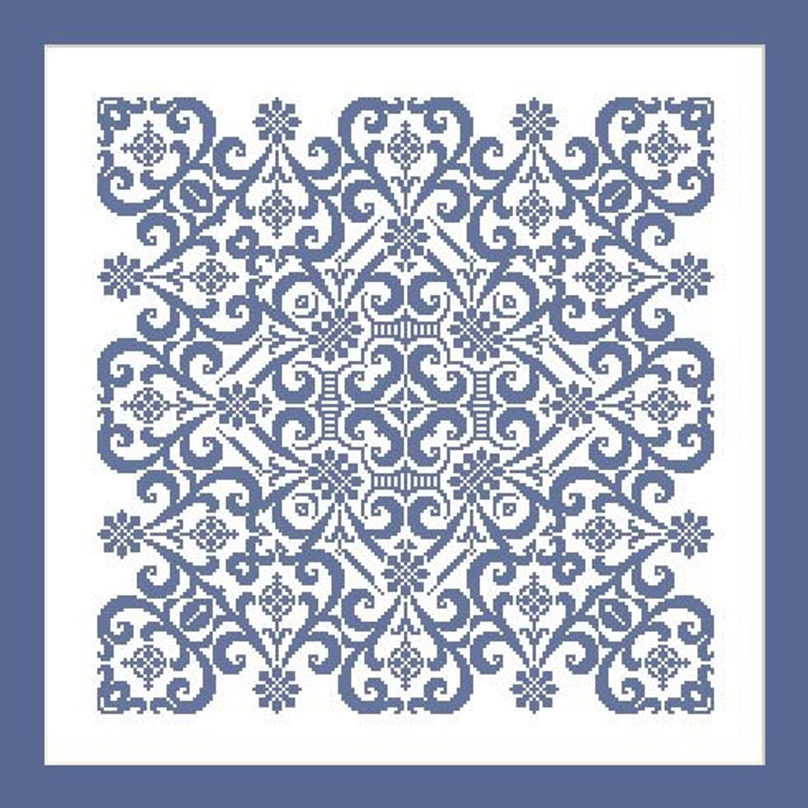 Cross Stitch Pattern-single Color Geometric Symmetrical Square | Etsy