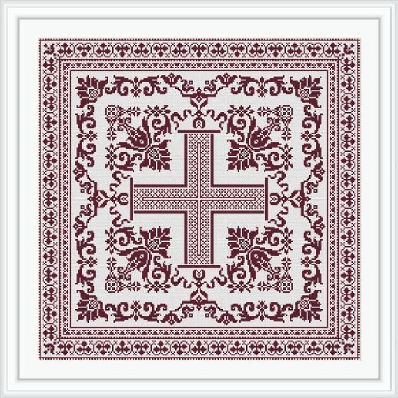 Monochrome Pattern Cross Stitch Pattern Pdf Instant Download Etsy
