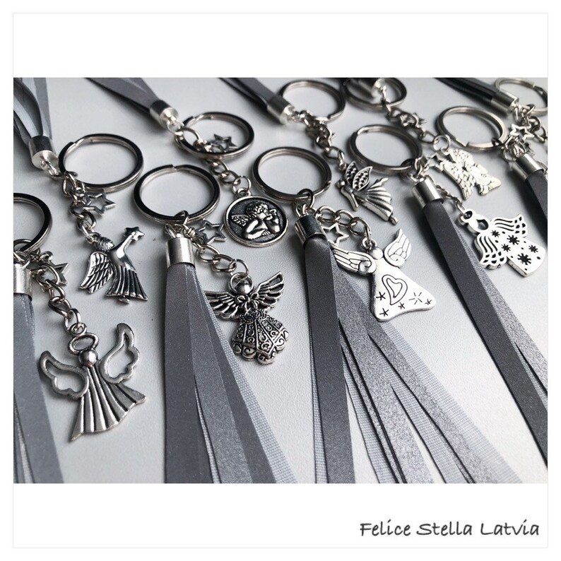 Reflective Pendant With Angel Charm Keychain Pendant With Reflective ...