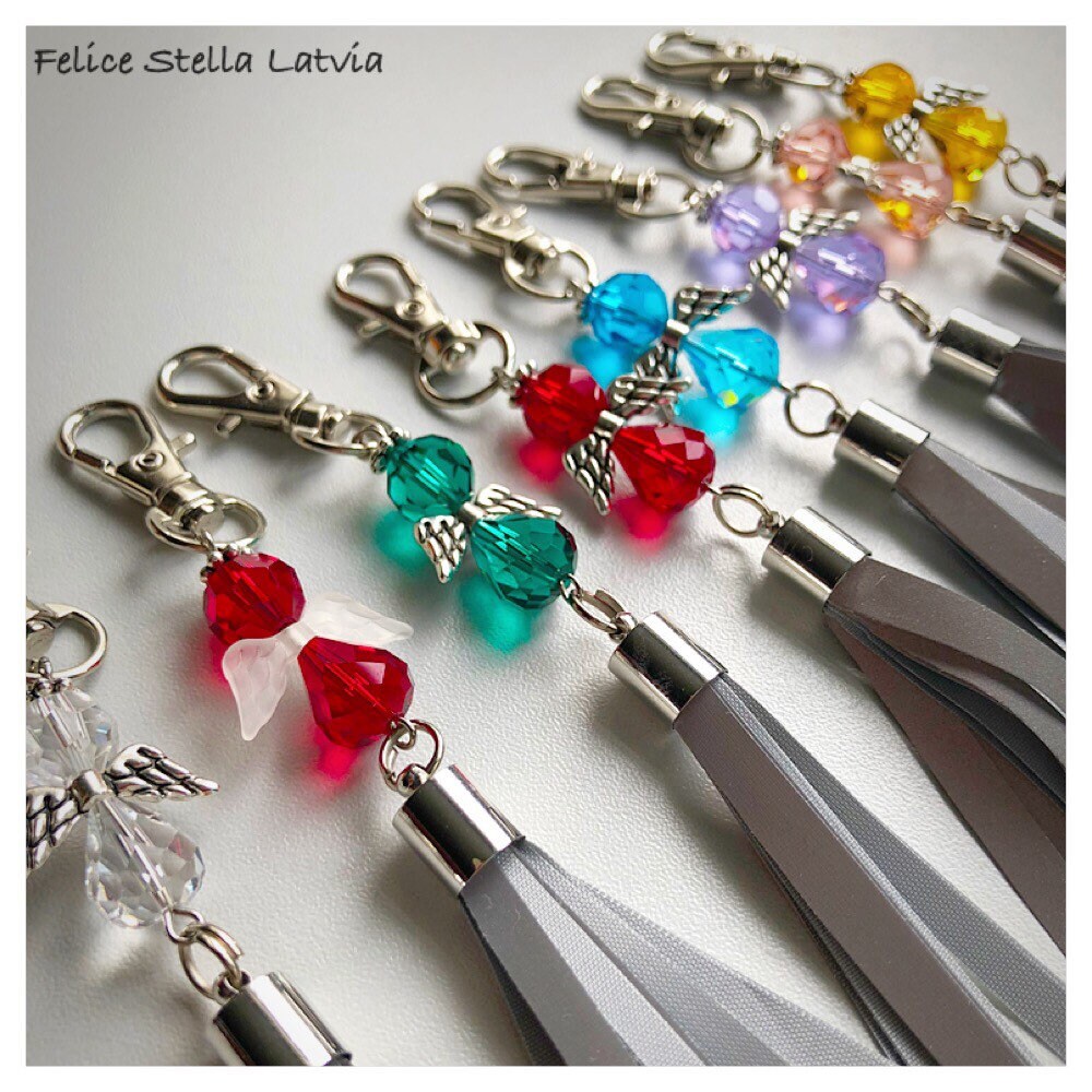Reflective Tassel With Glass Beads Angel Reflective Pendant - Etsy