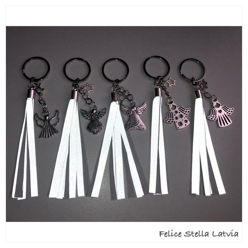 Reflective Pendant With Angel Charm Keychain Pendant With Reflective ...