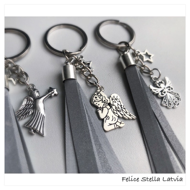 Reflective Pendant With Angel Charm Keychain Pendant With Reflective ...